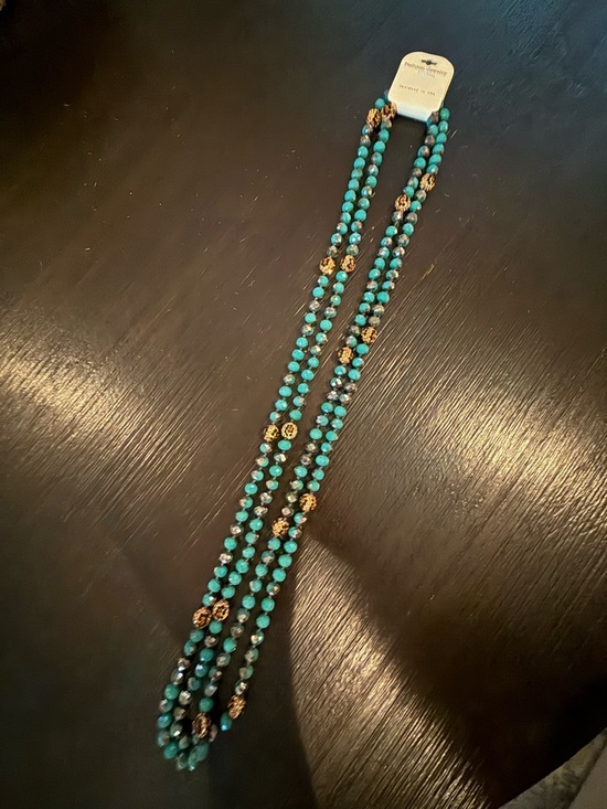 Jewelry | Turquoise Color Beaded Multi Strand Necklace Boho Western ...